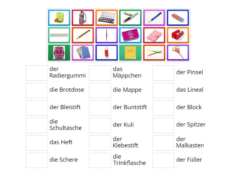 Schulsachen - Match up
