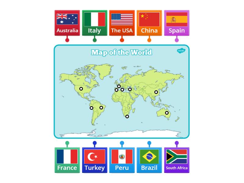 Match the countries - Labelled diagram