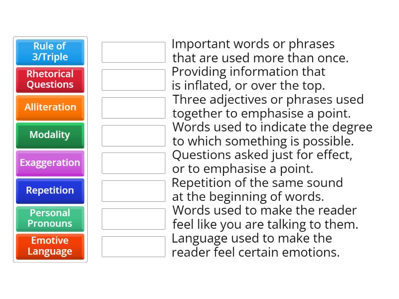 Persuasive Devices - Match up