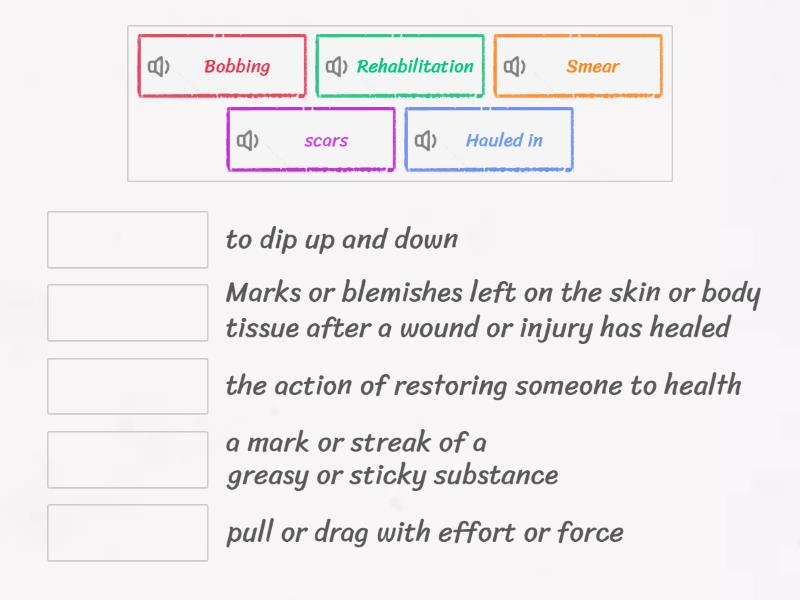 Match the word to its definition - Match up