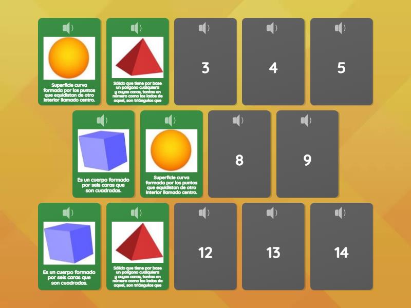 FIGURAS GEOMETRÍCAS DE 3 DIMENSIONES - Matching pairs