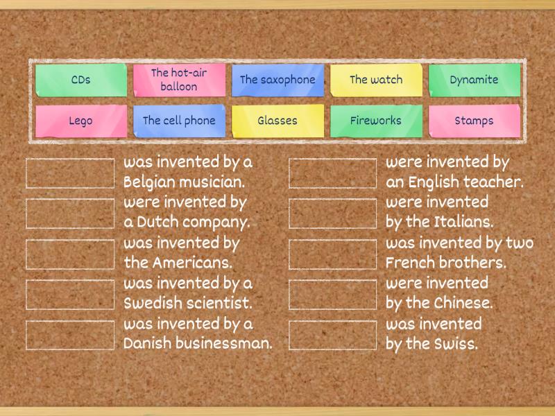 Inventions (passive voice) - Match up