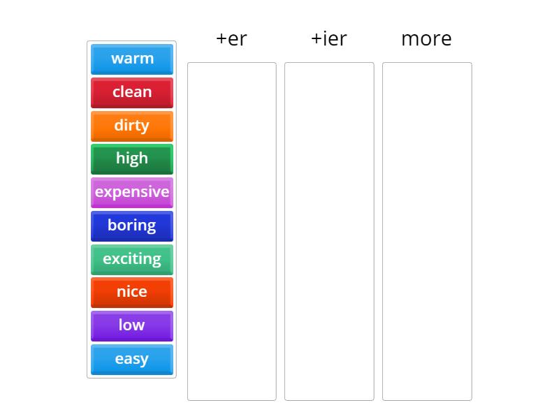Comparatives - Categorize