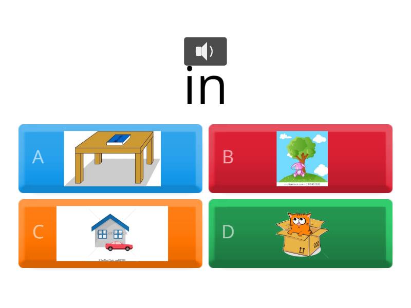 Prepositions in/on/under/in front of/behind/next to - Quiz