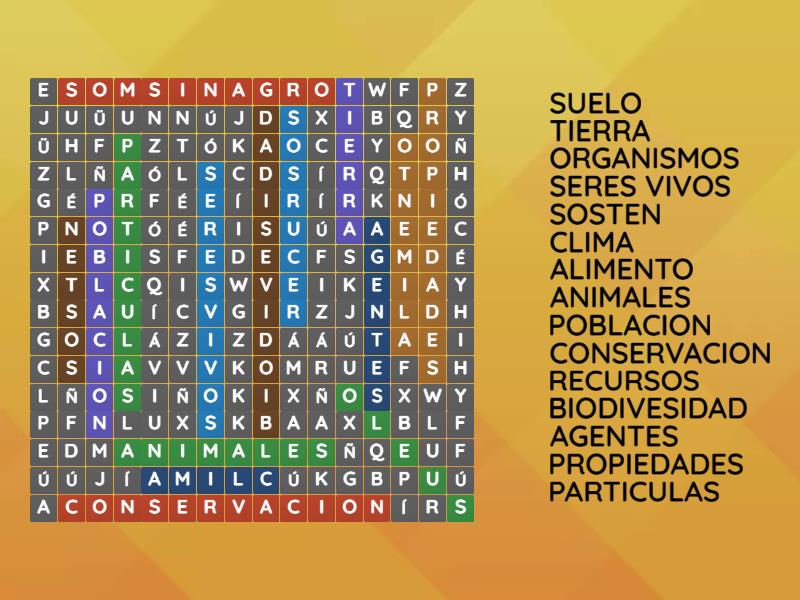 SOPA DE LETRA SUELO - Sopa de letras