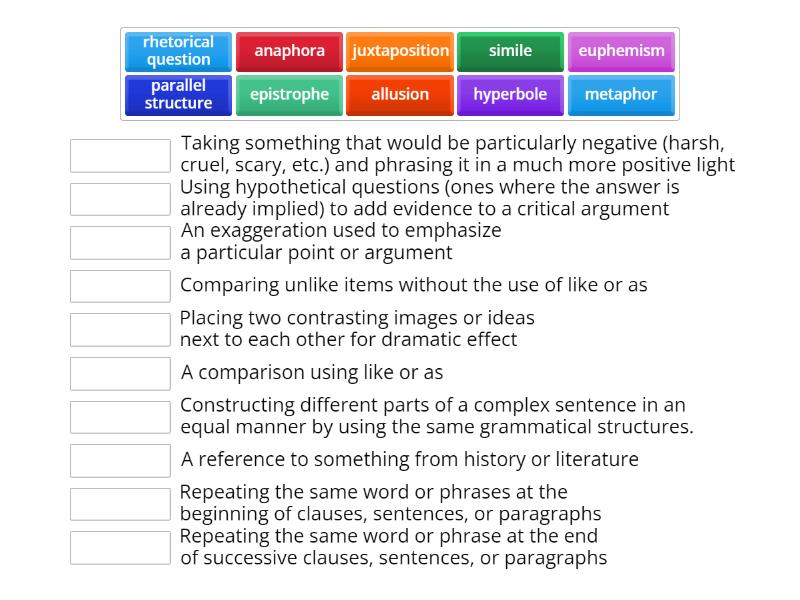 Rhetorical Devices - Match up
