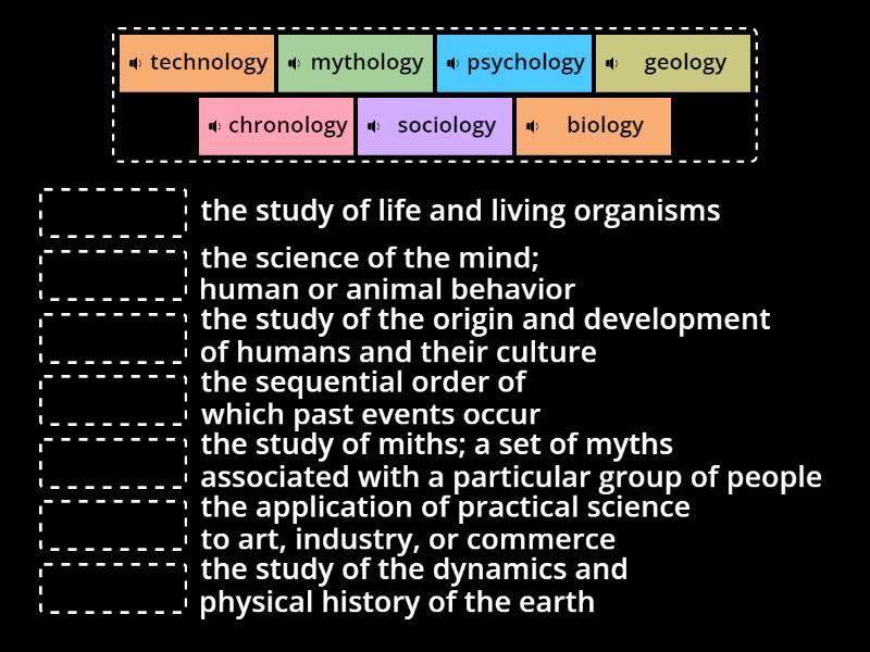 OLOGY Vocabulary - Match up