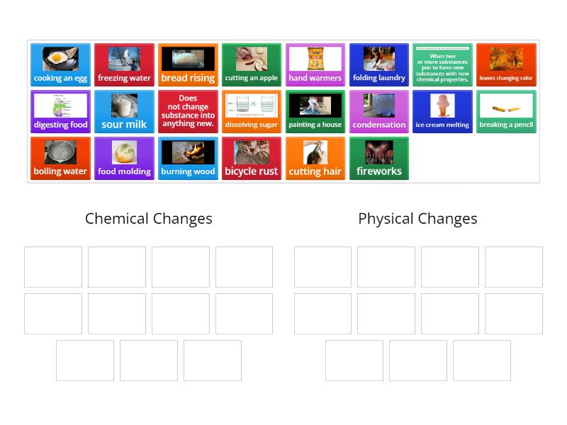 Physical and Chemical Changes - Group sort