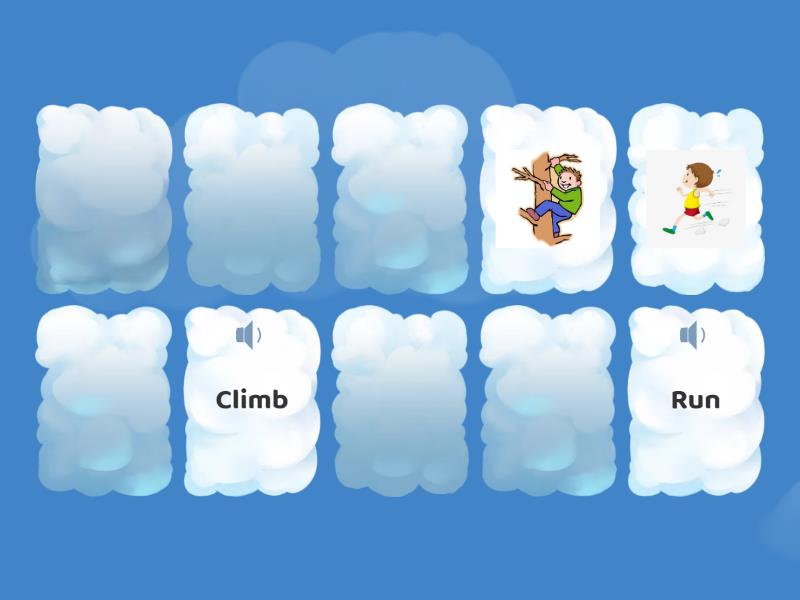 Find pairs (verbs + shapes) - Matching pairs