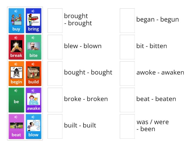 Irregular verbs - Set 1 (red) - Match up
