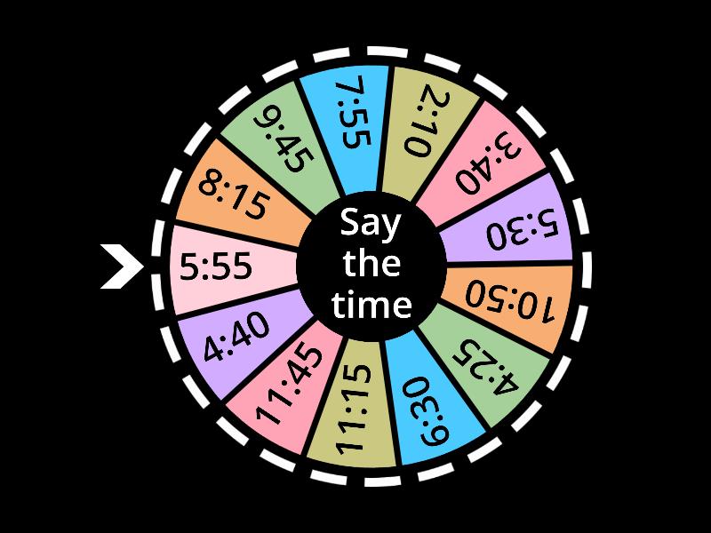 Telling the time - hours - Spin the wheel