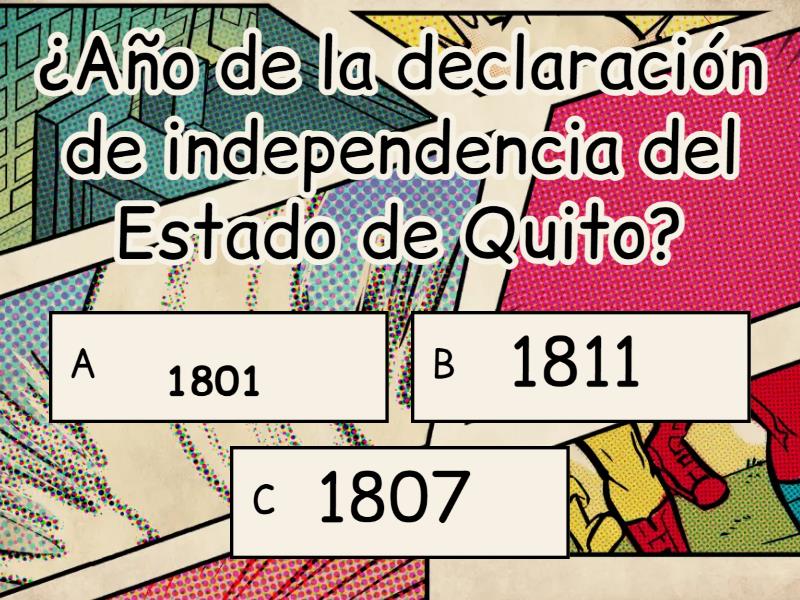 INDEPENDENCIA DEL ECUADOR - Quiz
