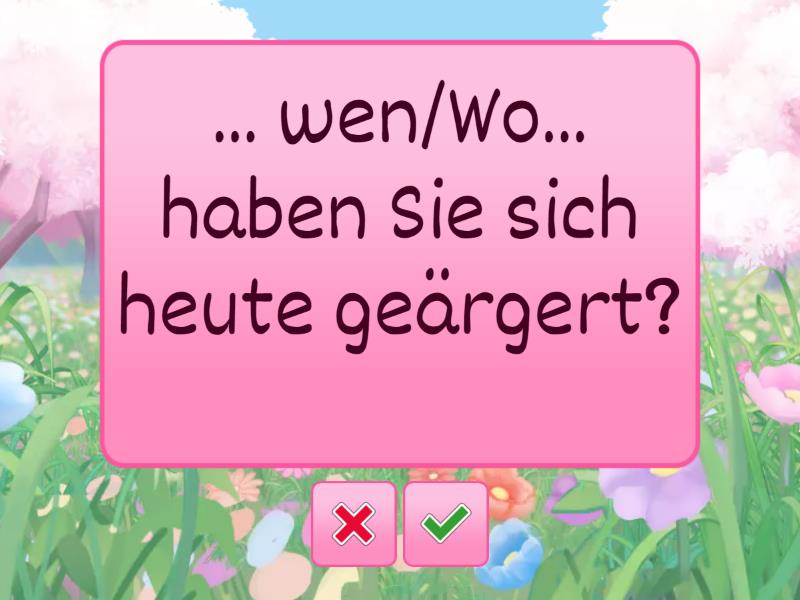 Verben mit Präpositionen (Fragen) - Flash cards