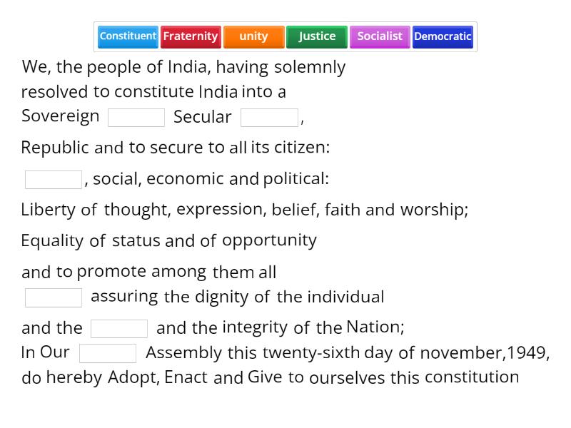 Preamble - Complete the sentence