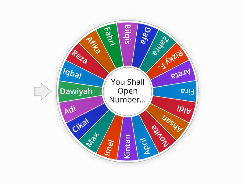 PRESENSI KELAS 6B 2024 - Spin the wheel
