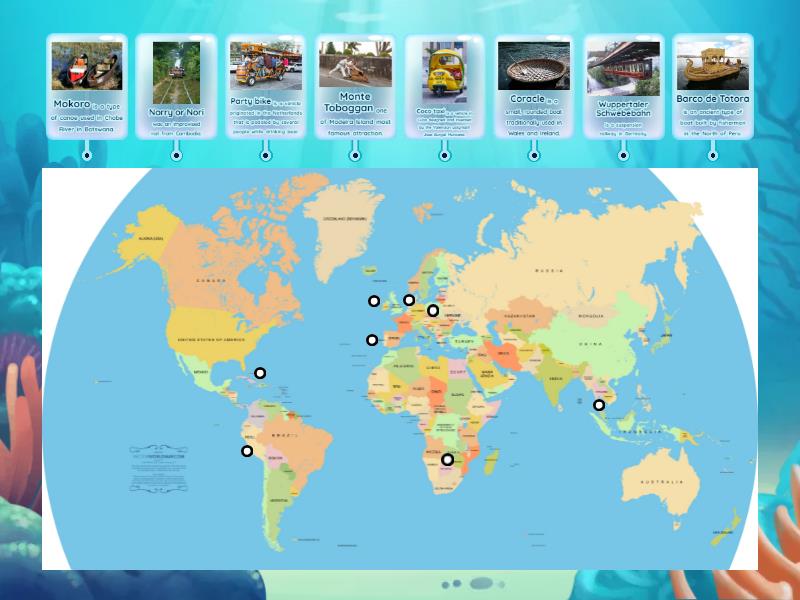 Unique Transport Around the World - Labelled diagram