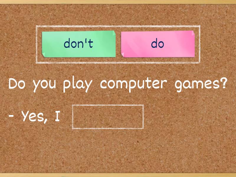 Present Simple - short answers. - Missing word