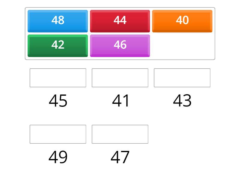 NUMBERS - Match up