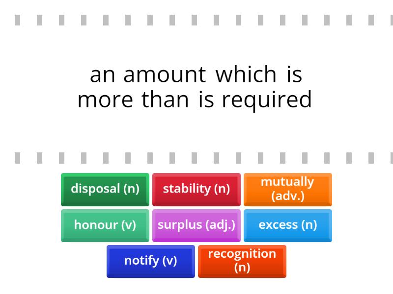 Food waste Vocabulary - Find the match