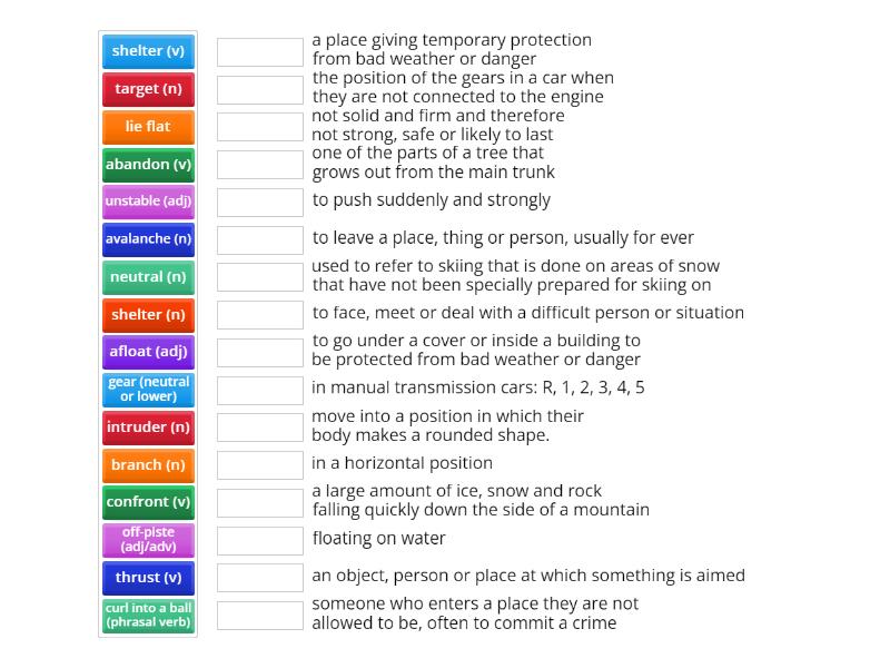 UI EF 5A Speaking Vocabulary - Match up