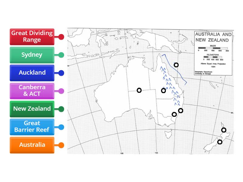 Australia & Pacific Islands - Labelled diagram