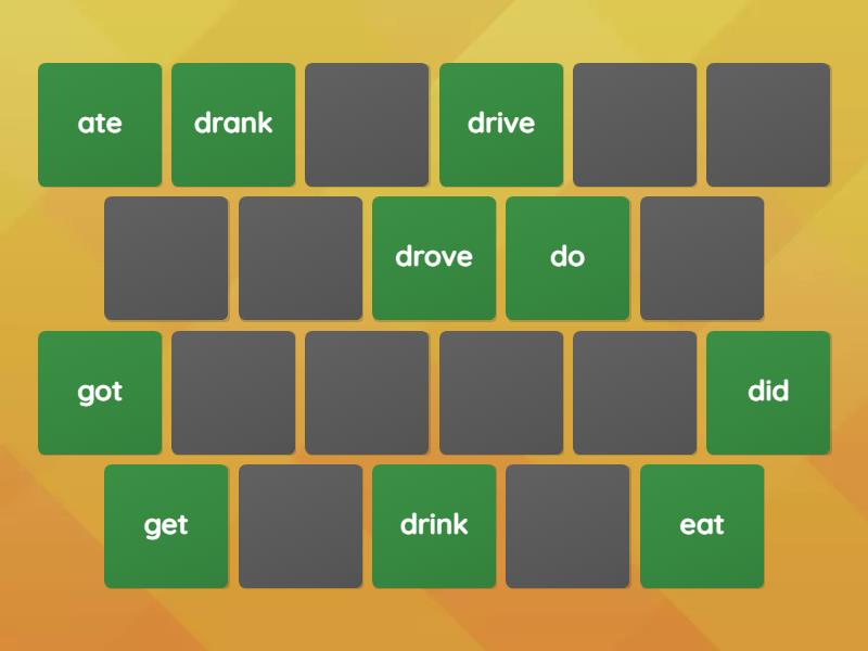 Irregular Verb matching - Matching pairs
