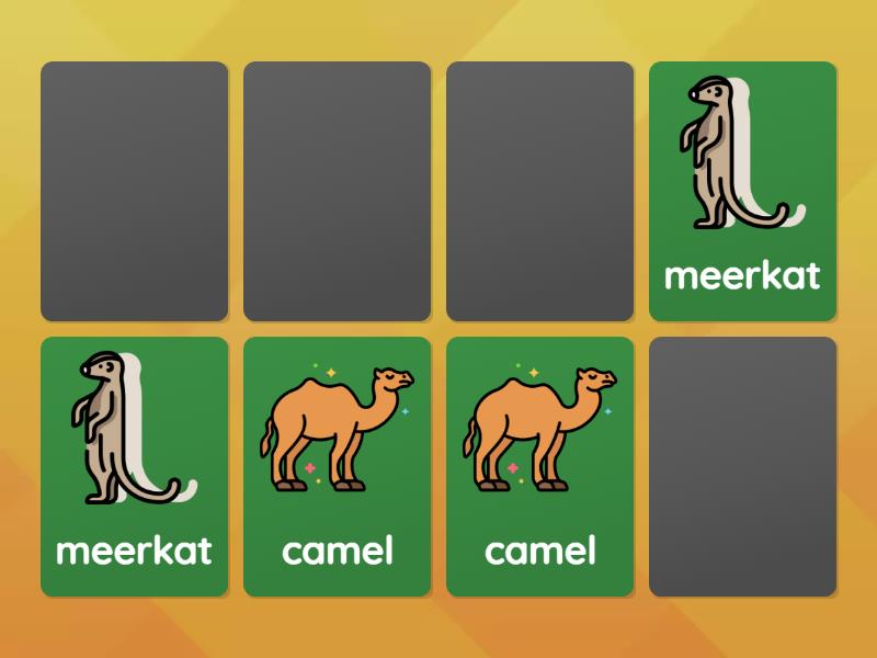 Desert animals - Matching pairs