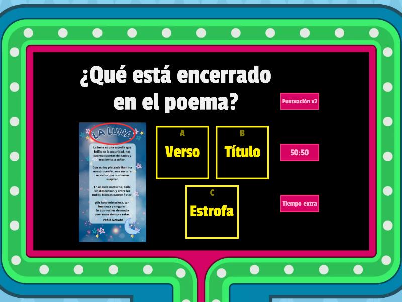 Partes del poema - Concurso de preguntas