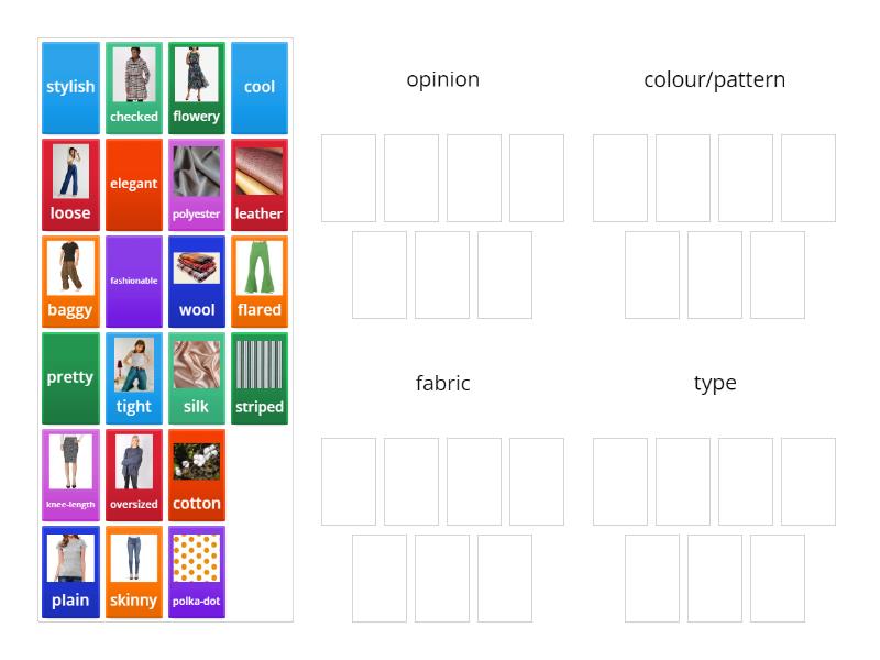 Types of clothes - Group sort