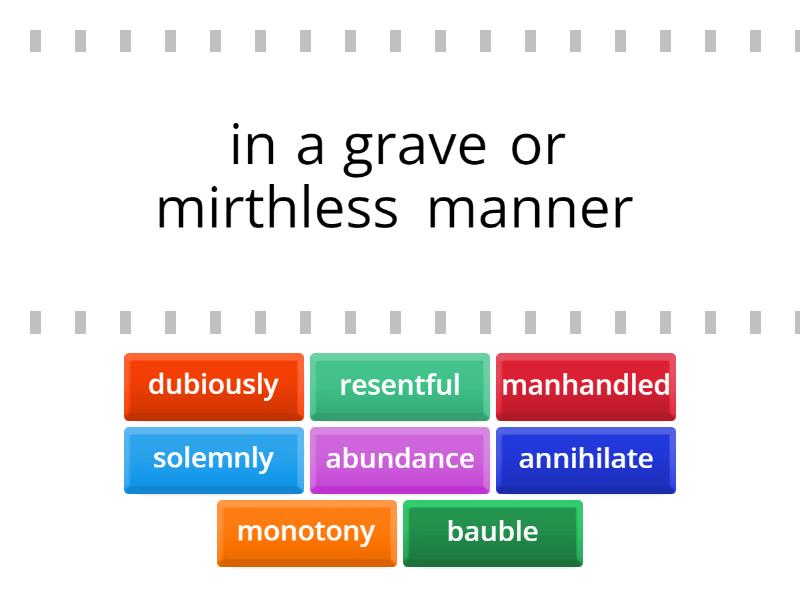 Restart Vocabulary-Section 2 (Chapters 7-12) - Find the match