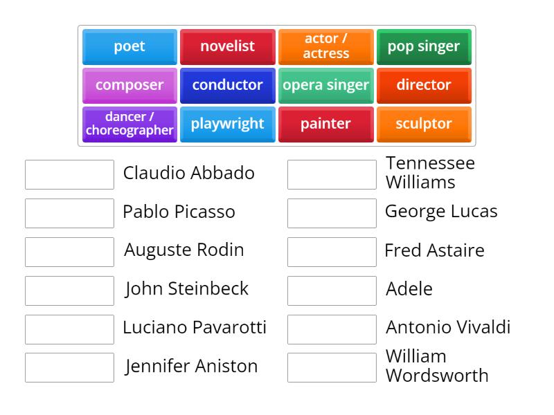Arts and artists - Match up