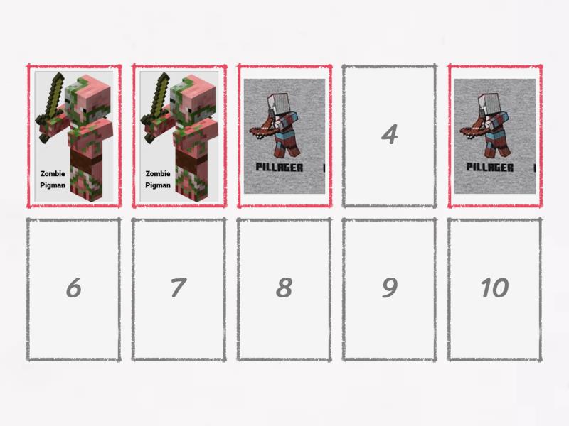 Easy Minecraft Pair 1 - Matching pairs