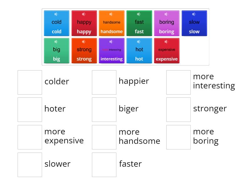 Comparative Adjectives - Une las parejas