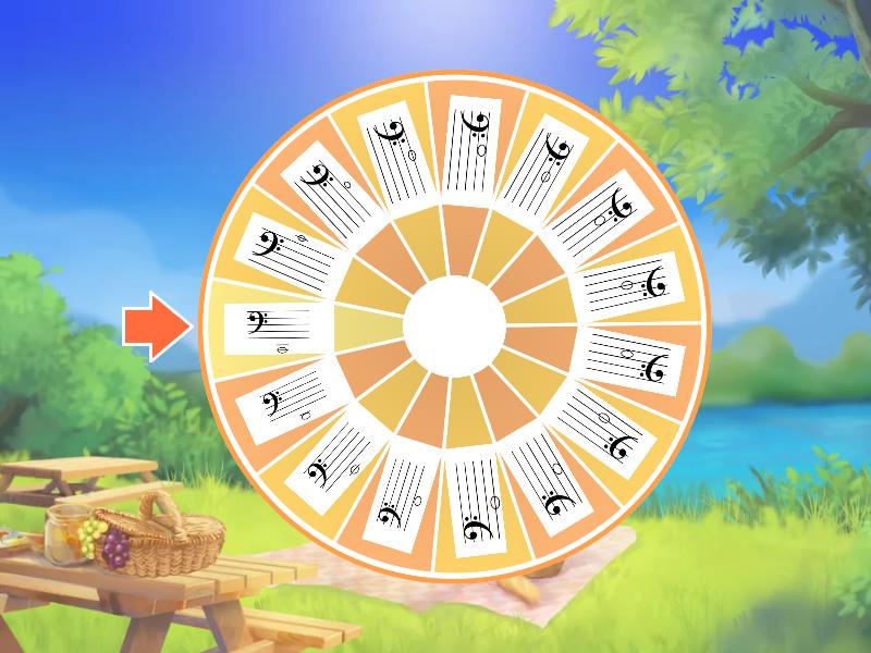 Notas en clave de Fa - Spin the wheel