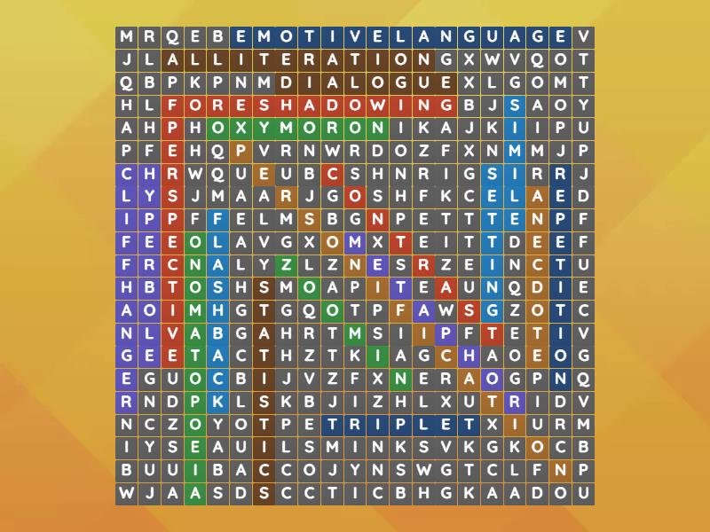 Language and Structure Features - Wordsearch