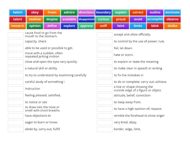 iReady 2.0 vocabulary - Match up