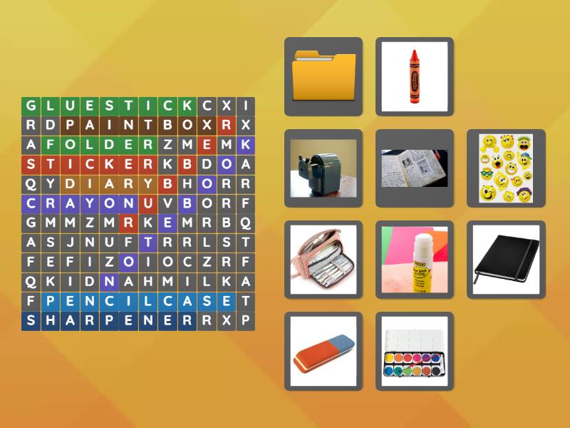 school things - Wordsearch