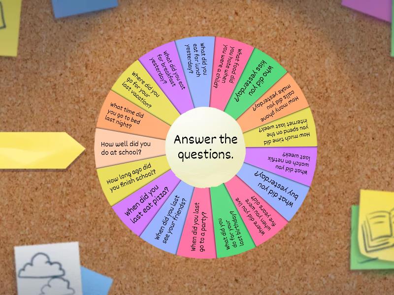 A1.5 - Lesson 18 Simple past - Spin the wheel