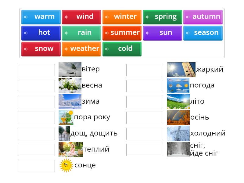 Prepare 5 Unit 18 THE WEATHER - Match up