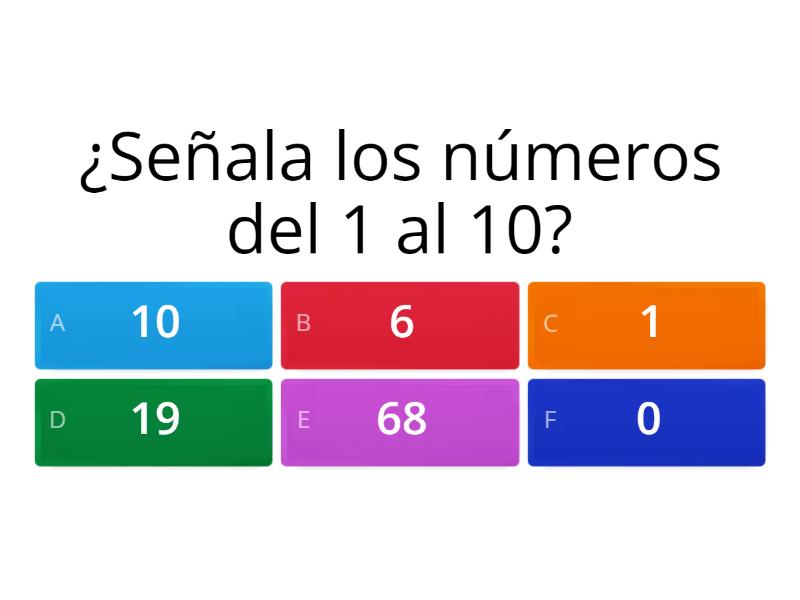 IDENTIFICAR NUMEROS DEL 1 AL 10 - Quiz
