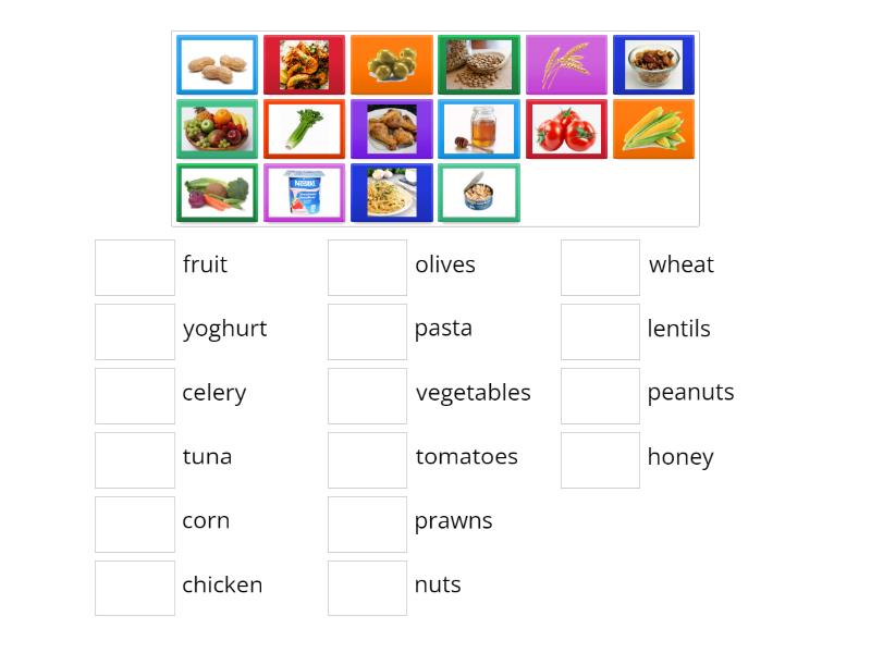 Vocabulary Unit 4: What's in the food we eat? - Match up