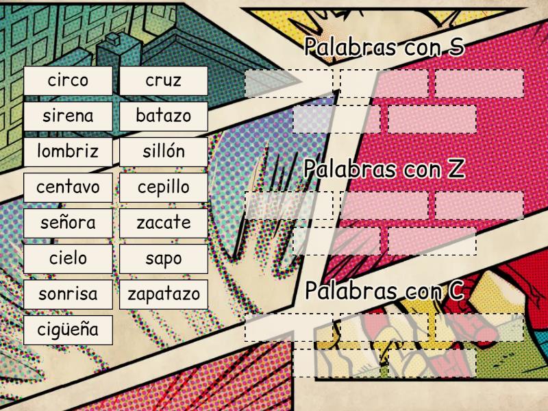 Palabras con S, C y Z - Group sort