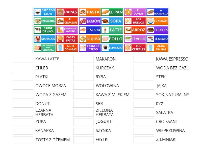 LA COMIDA 1 - Match up