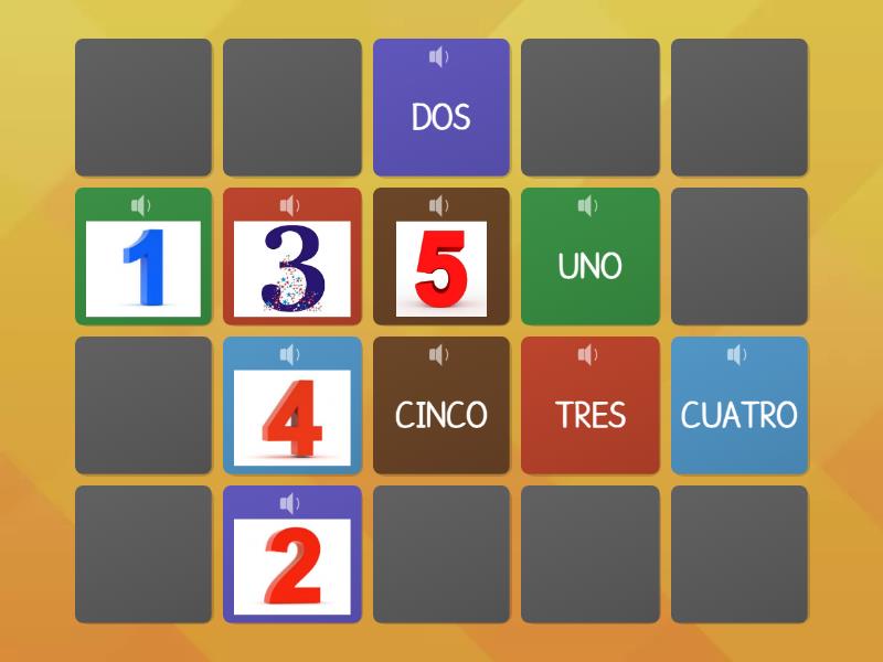 NÚMEROS EN ESPAÑOL/ FORTUNA TARRAB - Matching pairs