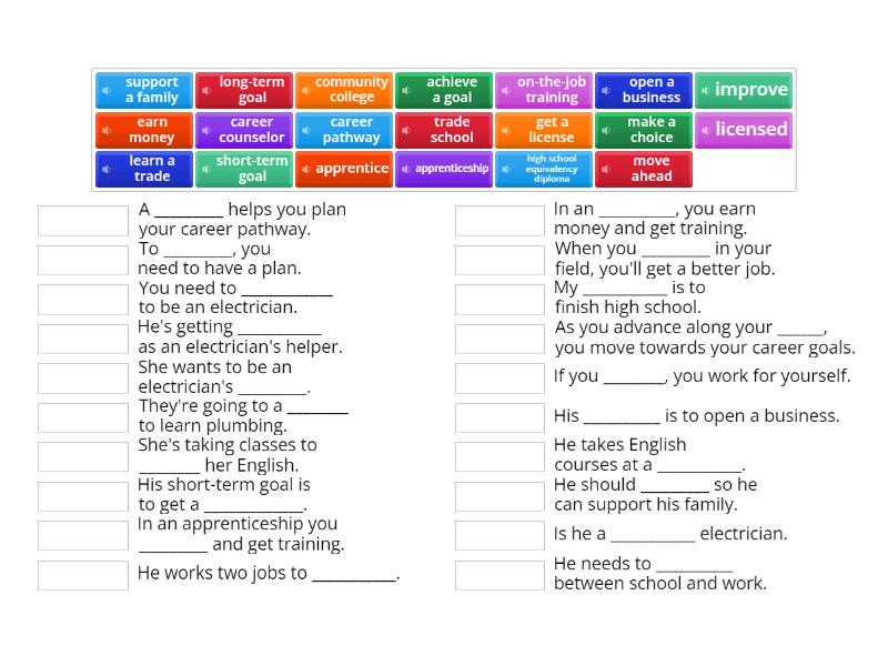 Vocabulary: Career Exploration & Soft Skills - U1L1 - Match up