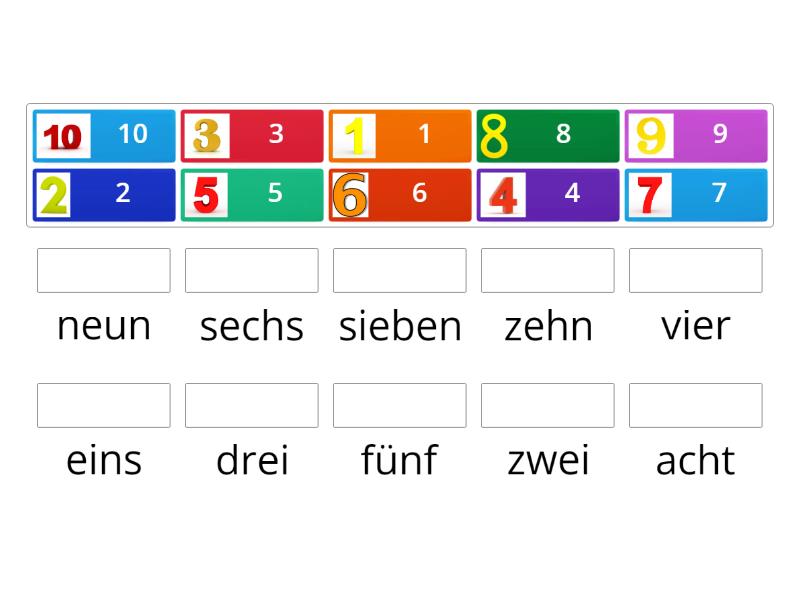 Die Zahlen (1-10) - Match up