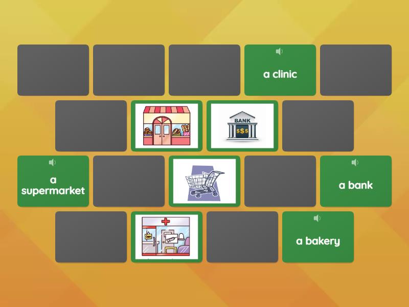 Vocabulary about places in our neighbourhood - Matching pairs