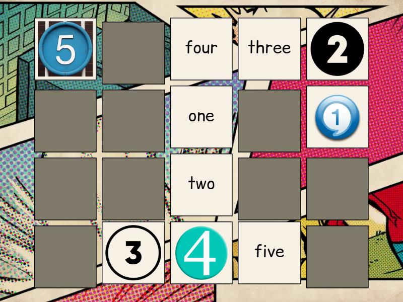 Lesson no.2 - Numbers - Matching - Matching pairs