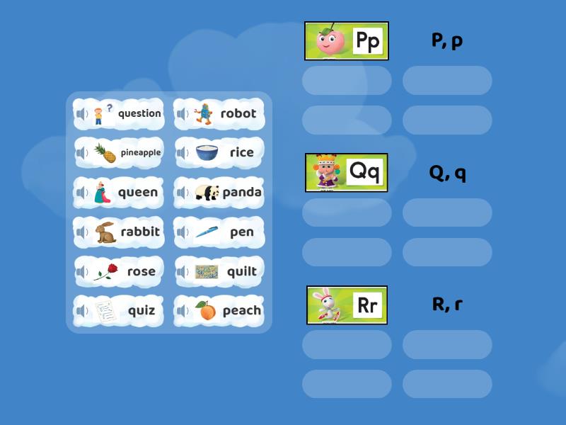Oxford phonics 1 P, Q, R - Group sort