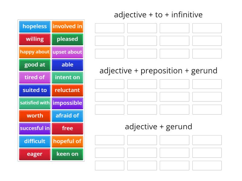 adjective patterns Prof II KN - Group sort